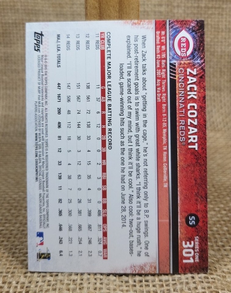 2015 Topps Series 1 Zack Cozart Baseball Card #301 Reds A3 | eBay