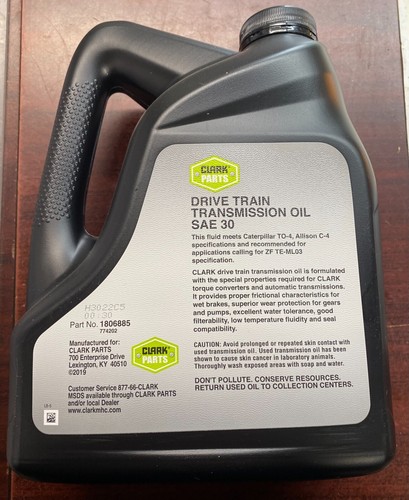 CLARK Forklift Drivetrain Transmission Fluid SAE 30W #1806885 Gallon | eBay