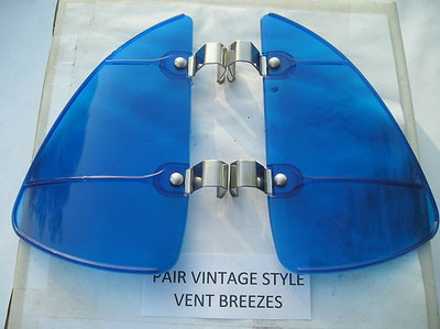 Blue Colored Vintage Style Air Vent Deflectors | Pair