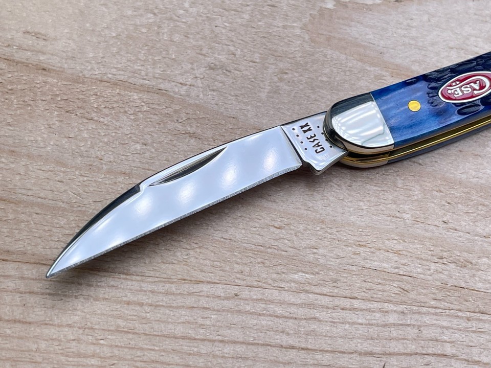 Case Rogers Jig Navy Blue Bone Mini Copperhead Red Shield 62109W SS ...