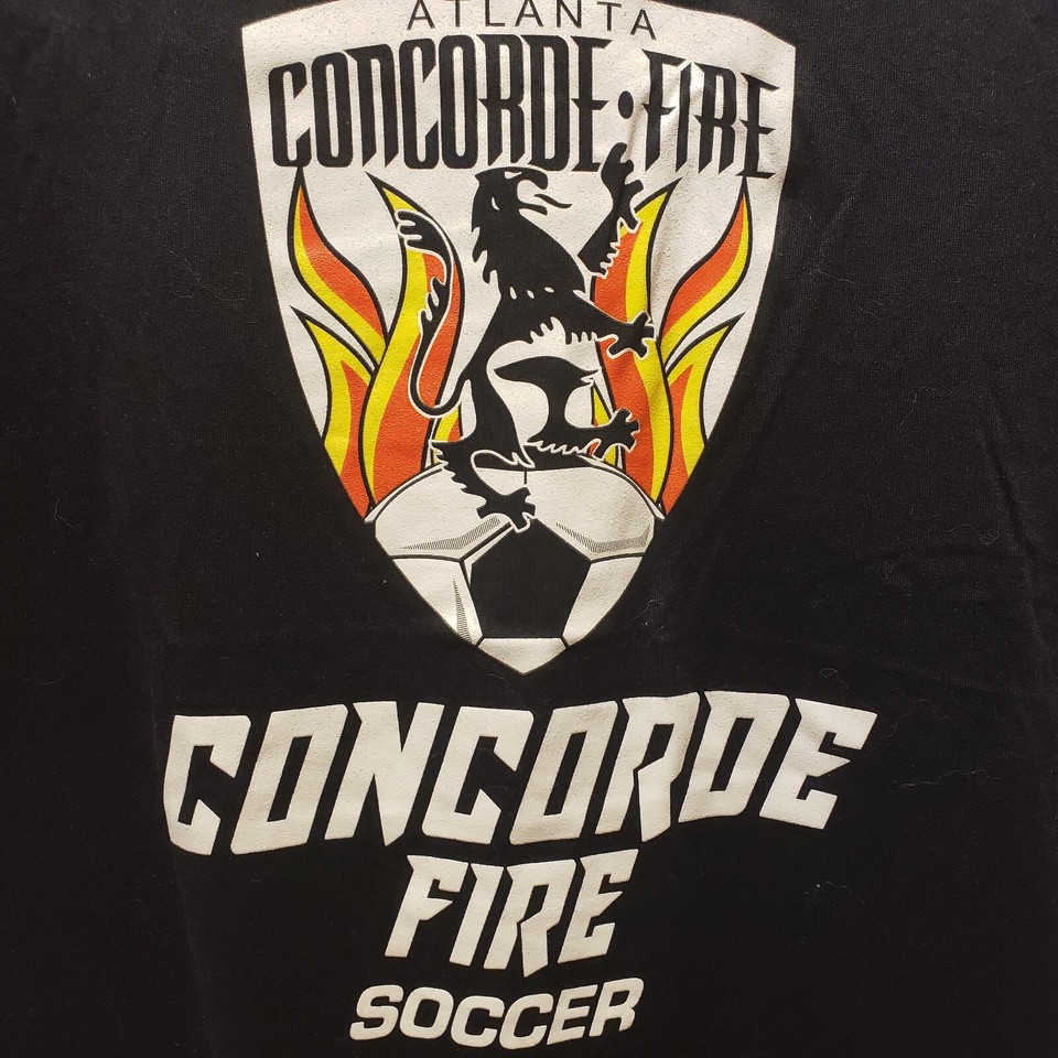 Nike ATL Concorde Fire Soccer Black Dri Fit Tshirt SS Athletic Cut | eBay
