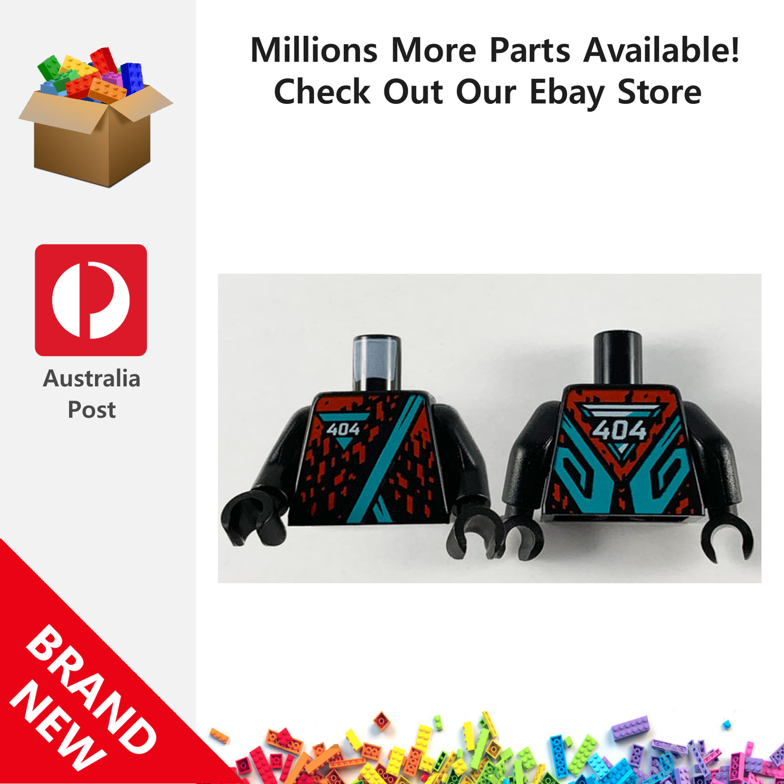 Genuine LEGO™ Black Torso Robe Dark Turquoise Hems 973 6287945 New ...