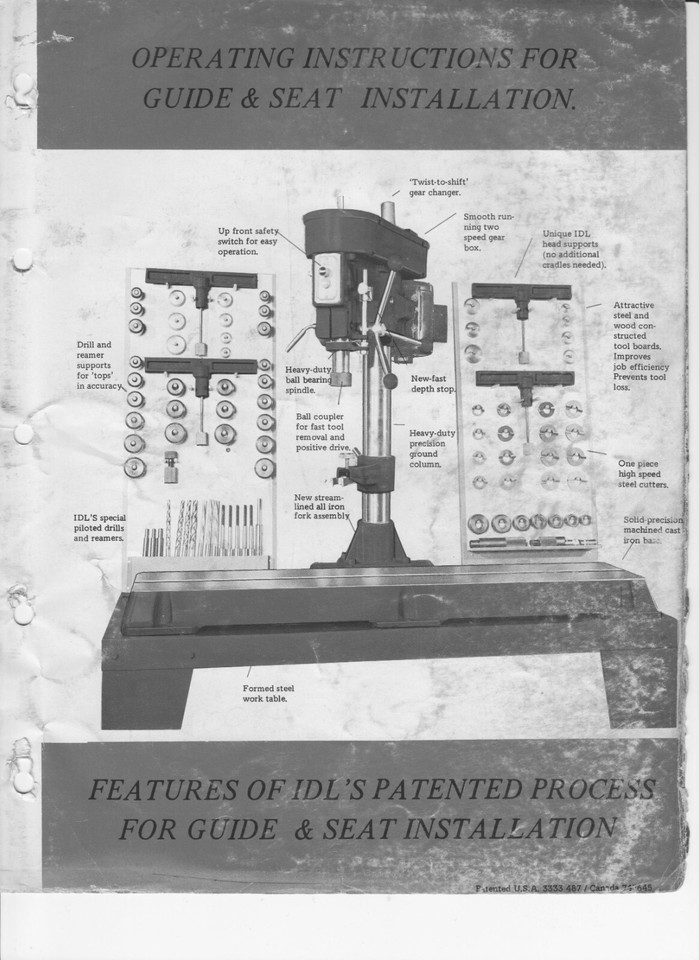 IDL MODEL 650 SEAT & GUIDE MACHINE WITH TOOLING PACKAGE | eBay