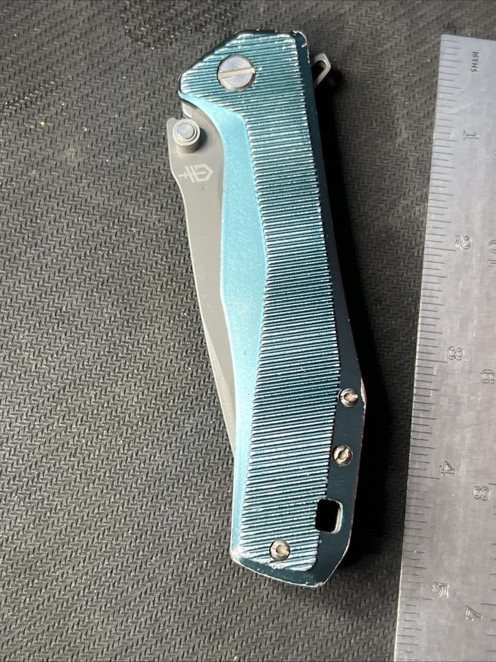 Gerber Frame Lock Clip Point Blade 8" Folding Pocket Knife Blue | eBay