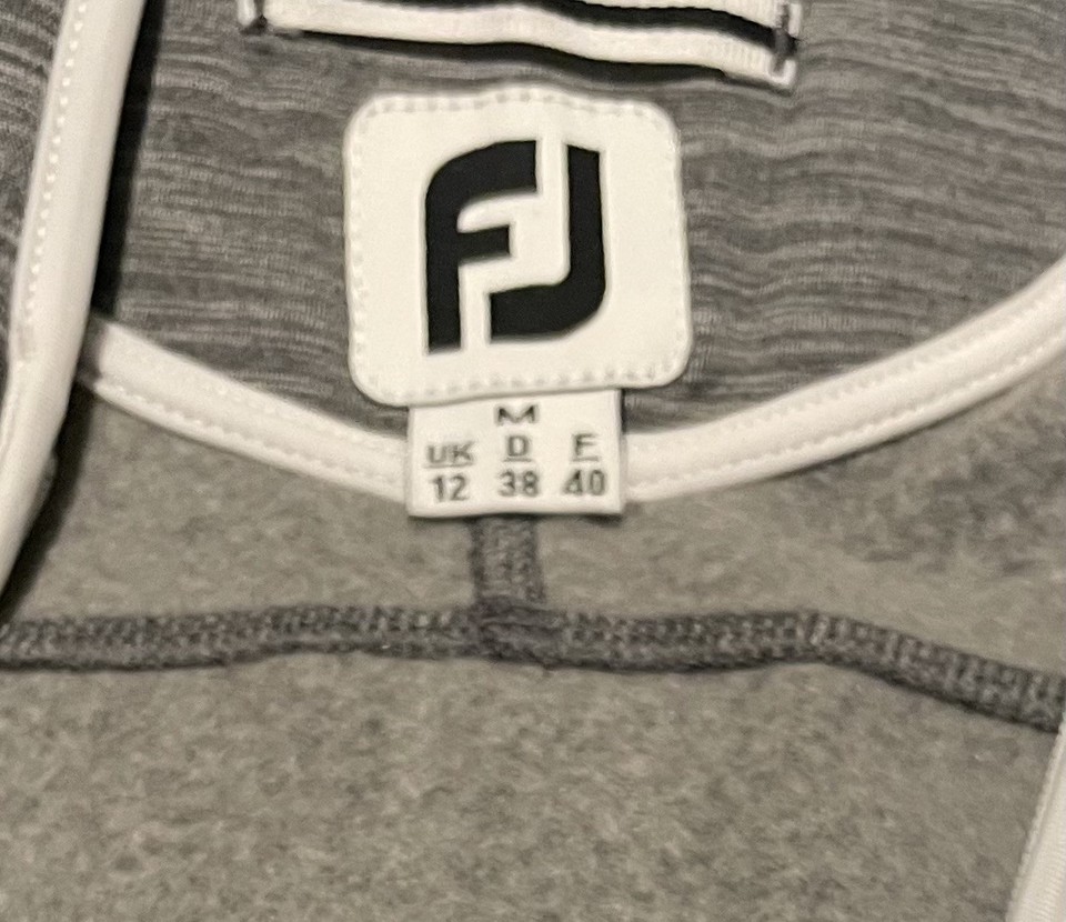 FootJoy Full-Zip Hoodie Women's Sweatshirt, Charcoal, Medium | eBay UK