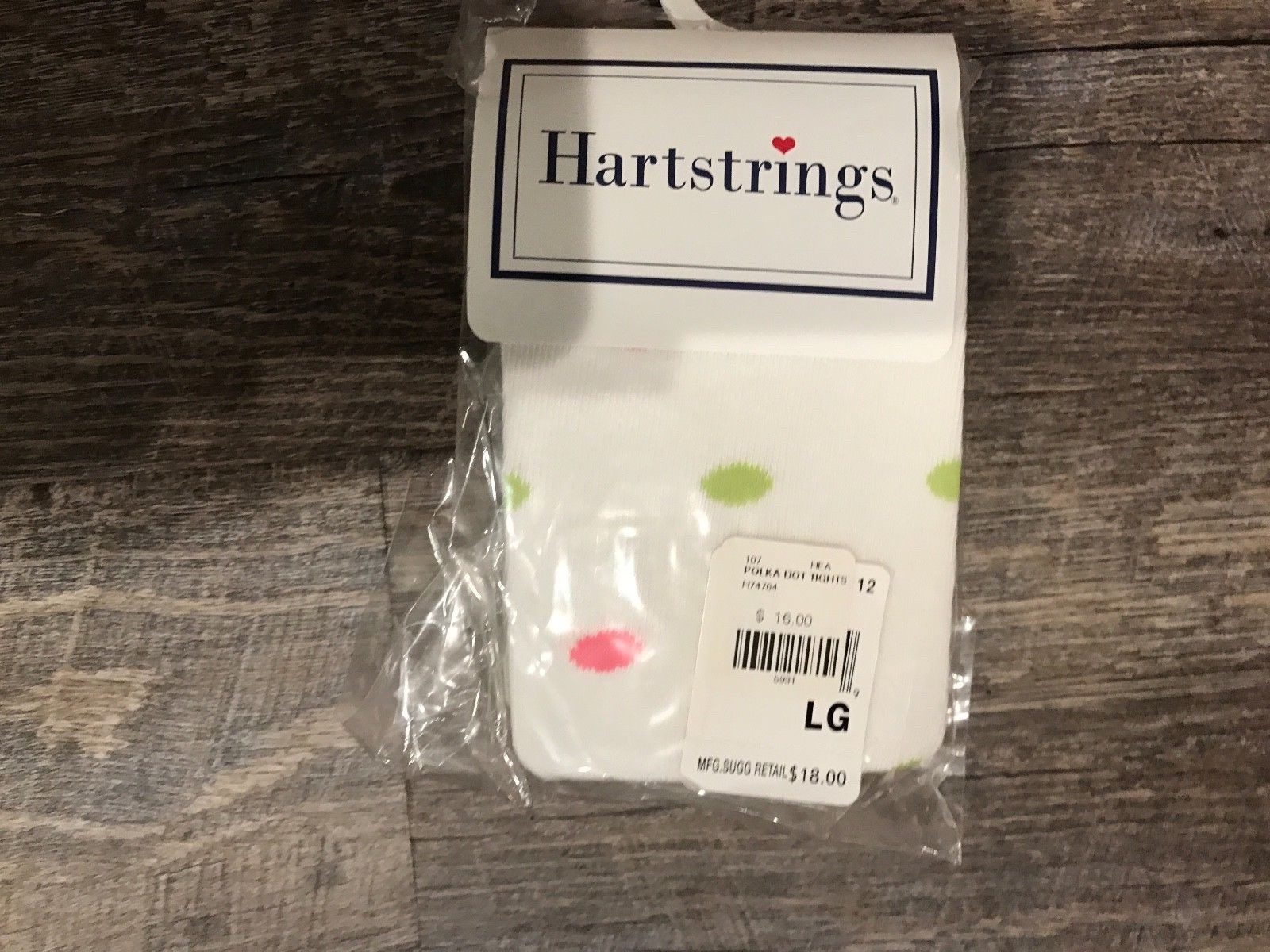 Hartstrings Polka Dot Tights - Off-white w/ Green & Pink in Girls L (7-10) | eBay
