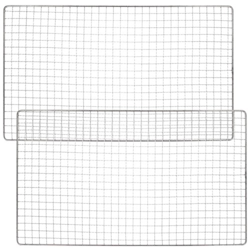 2 Pcs Stainless Steel BBQ Mesh Barbecue Baking Net Grilling Rack | eBay