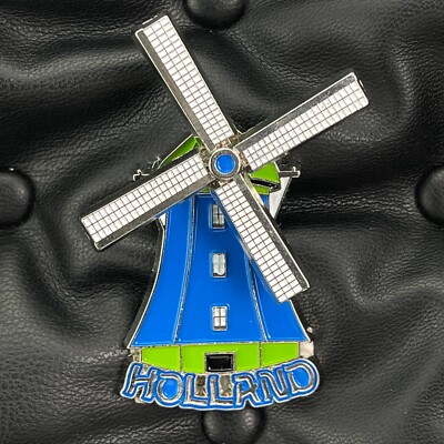 HOLLAND🇳🇱METAL FRIDGE MAGNET NETHERLANDS BLUE TRADITIONAL WINDMILL ...