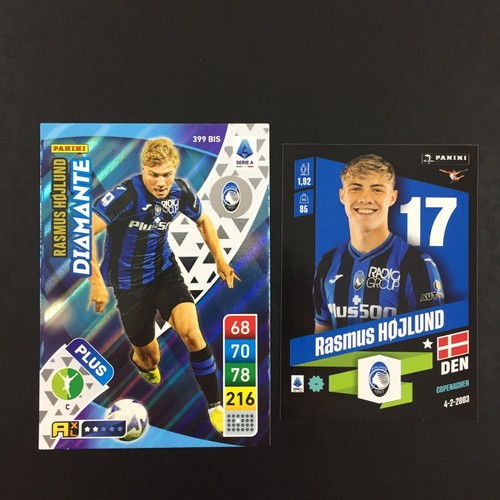 Rasmus Hojlund Rookie Sticker + Card Panini Calciatori 2022 2023 (23 ...