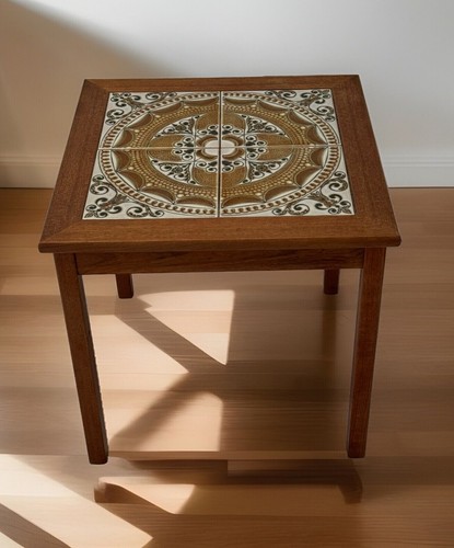 1960s Danish Mid-Century Modern Ceramic Tile & Teak Table, home decor ...
