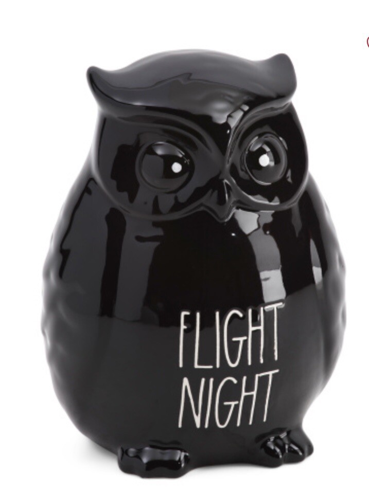 Rae Dunn Halloween Black Ceramic NIGHT WATCH Owl | eBay
