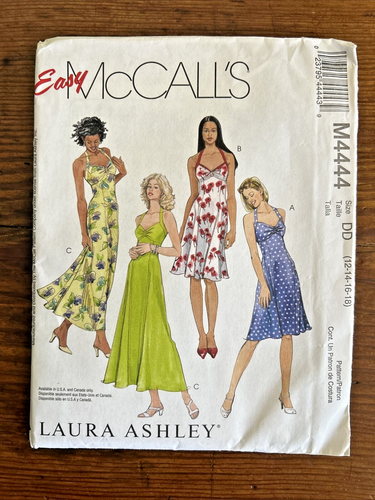 McCall's Easy M4444 Laura Ashley Halter Dress UNCUT Sewing Pattern Size ...