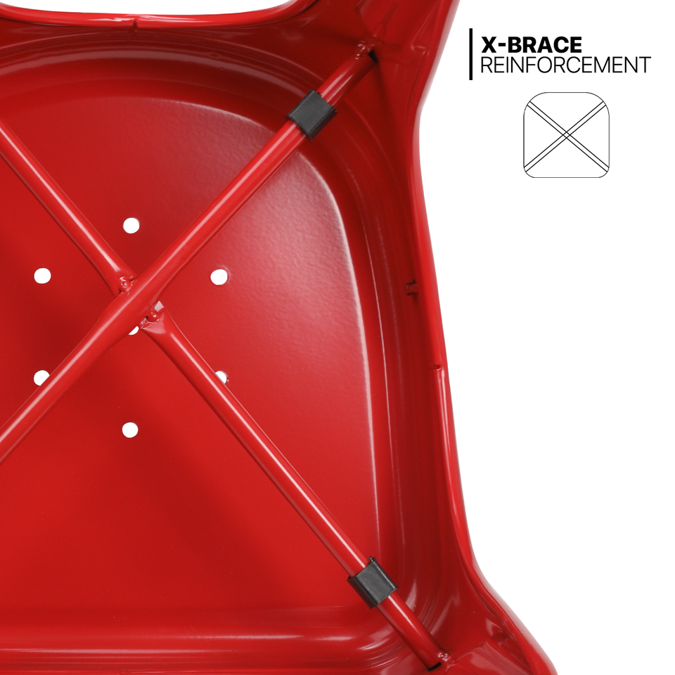 Red[4 PCS STACKABLE METAL SIDE CHAIR]Outdoor Wedding Commercial Event ...