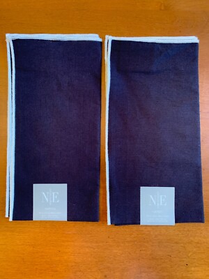 Noble Excellence Dinner Napkins Black White Set Of 4 NEW 20” X 20” | eBay