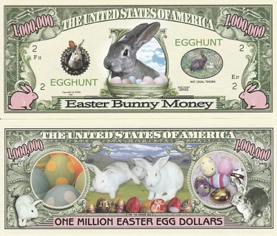 Easter Bunny Funny Money Million Egg Dollar Bill Novelty Note + FREE ...