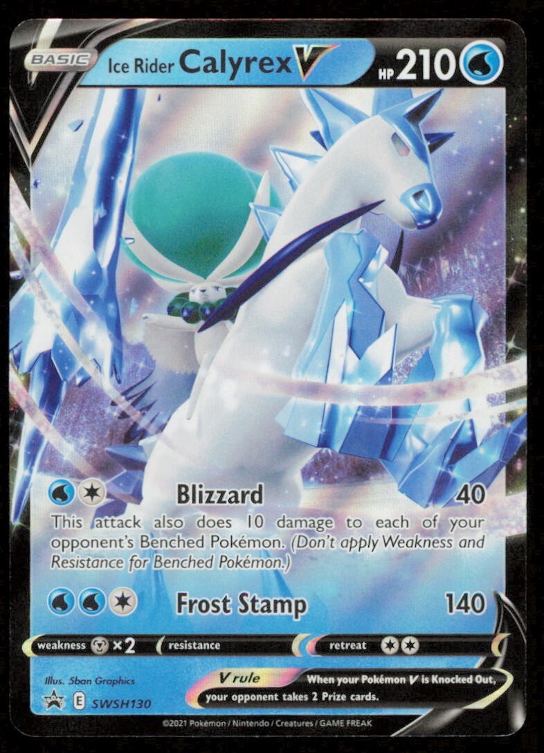 Ice Rider Calyrex V SWSH130 Holo Promo - 2020 Pokemon Black Star Promos ...