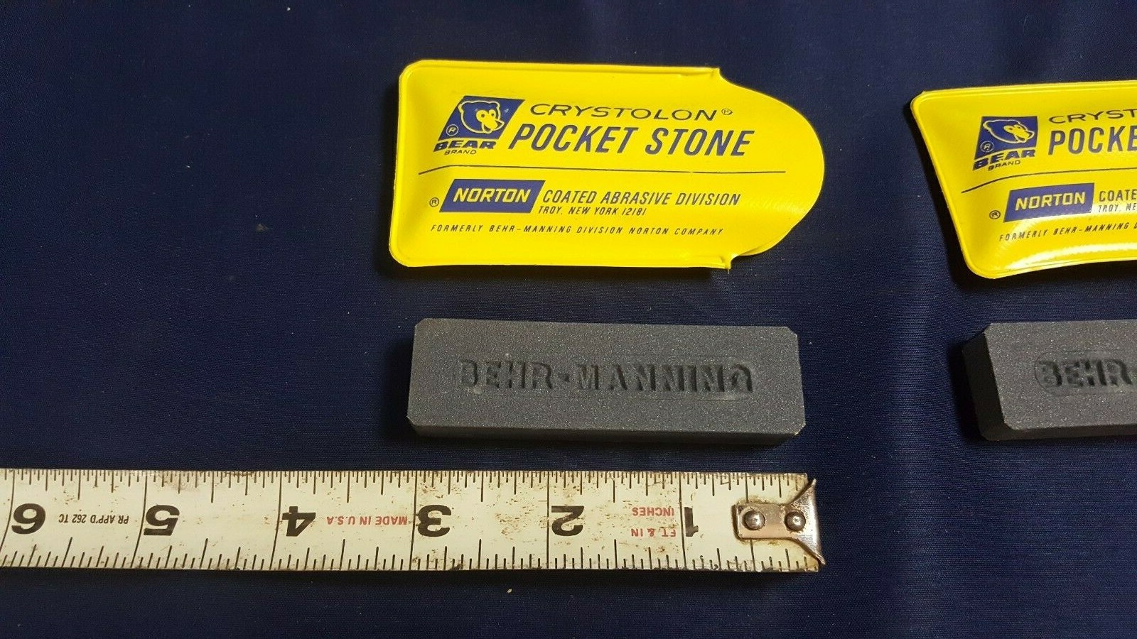 Lot 2 Norton Abrasive Bear Crystolon Pocket Honing Sharpening Stone 3 ...
