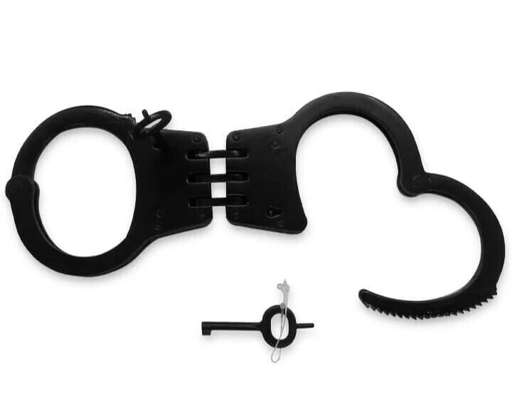 Black Handcuff Alcyon Double Lock Speed cuffs Quick Lock Hinged ...