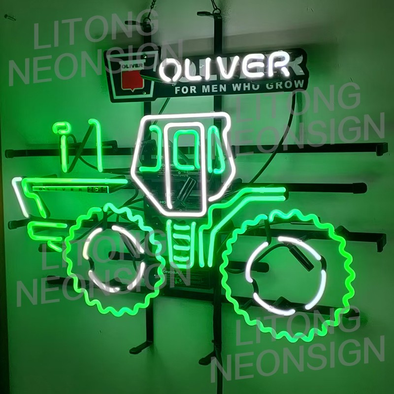 Oliver For Men Who Grow Farm Tractor Neon Sign Light Lamp 24"x20 ...