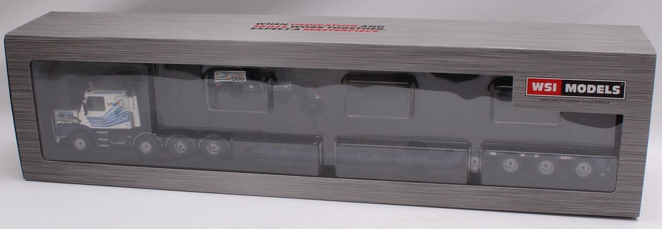 WSI Diecast Scania 3 Torpedo 8x4 Low Loader Euro 4 Axle Truck & Trailer ...
