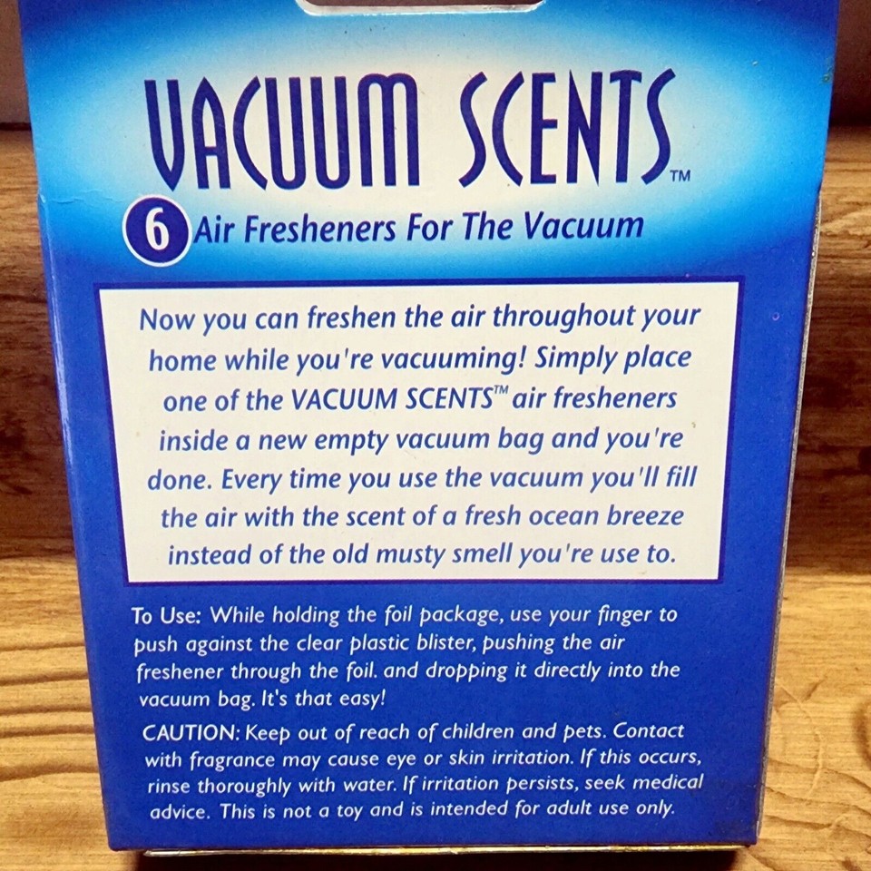 NOS Vacuum Scents Air Freshener 6 Pack Box Ocean Breeze See Description ...