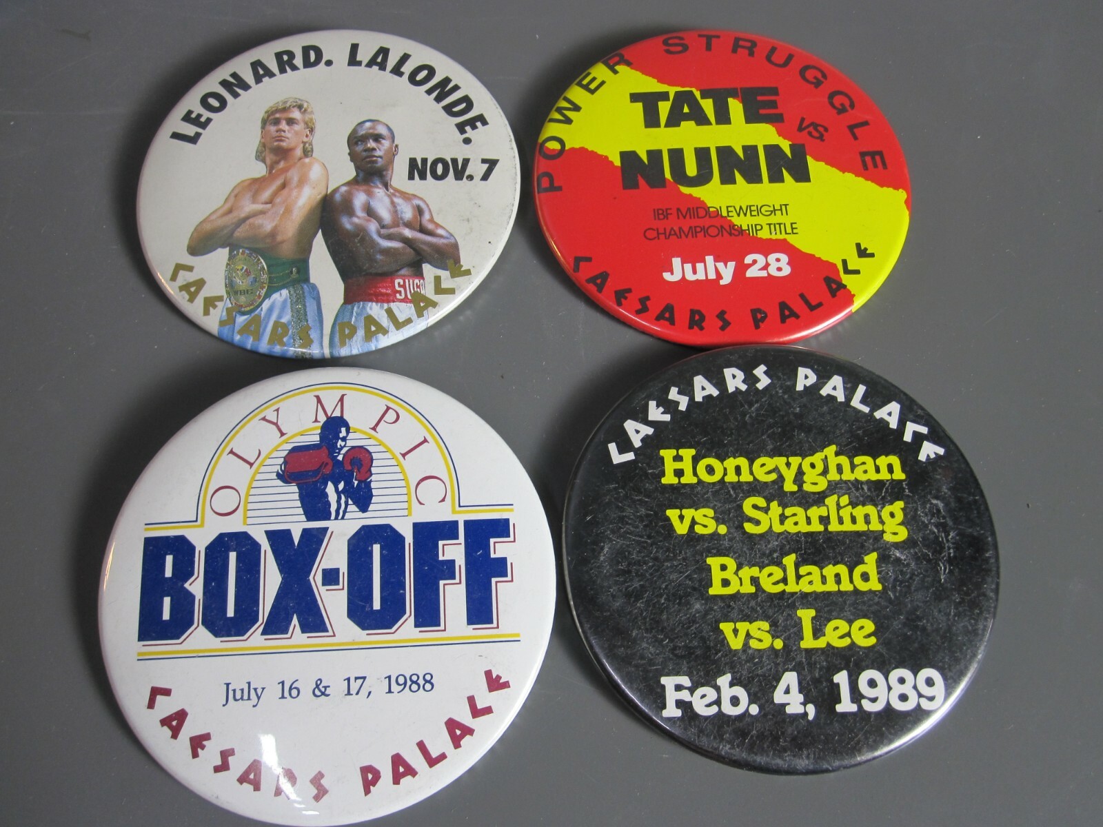 Lot of 4 Rare Caesars Palace 3" Collectors Boxing Pins Leonard Lalonde ...
