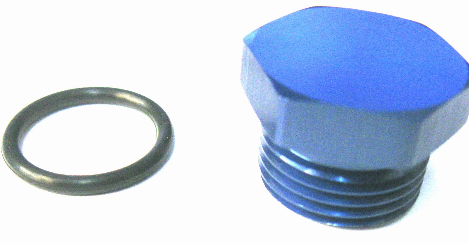 08 AN 3/4"-16 Straight Thread O-Ring Port Plug Show Polished Blue ...