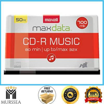 CD-R Blank Media Spindle Maxell Audio Music 32 x 80 Minute 700MB Player ...