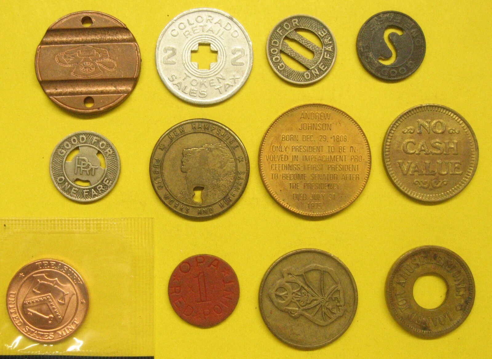Lot of 12 Tokens Take a Look | eBay