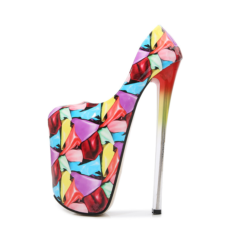 Glamous Colorful 22 cm Super High Pumps Drag Queen Heels Platform Trans ...