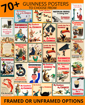 Vintage GUINNESS Poster Toucan Alcohol Beer Drink Funny Animals Advert ...