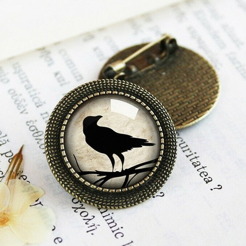 Raven Crow Pin Brooch Animal Lapel Pin Badge Scarf Collar Badge Jewel ...
