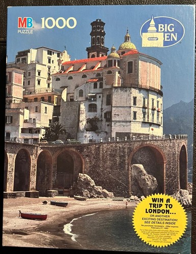 Vintage 1991 MB Big Ben 1000 Piece Jigsaw Puzzle Atrani, Italy 50th ...