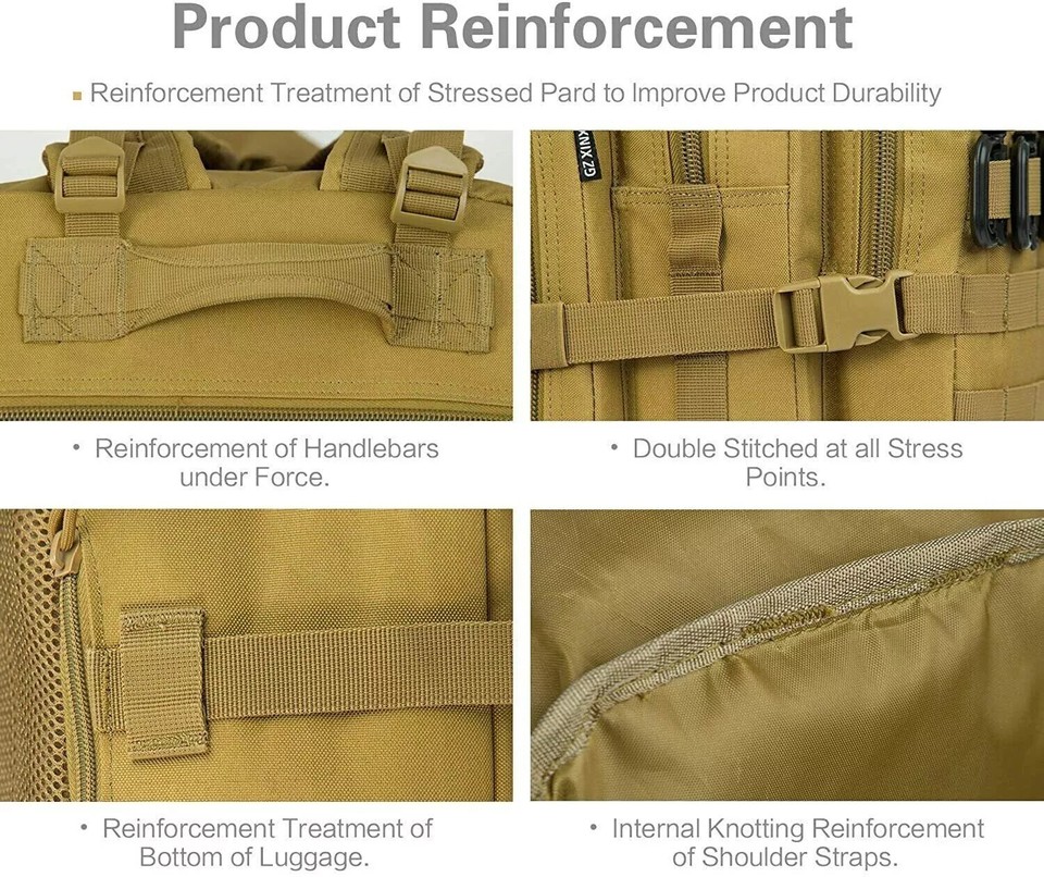 45L Military Tactical Backpack Large Army 3 Day Assault Pack Molle Bag ...