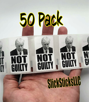 50PCS "NOT GUILTY" stickers bulk trump innocent mug shot mugshot labels ...