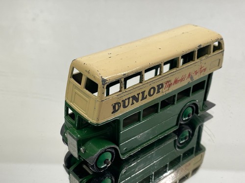 DINKY TOYS 290 DUNLOP DOUBLE DECK BUS -GREEN+CREAM L10.0cm- FAIR - 518 ...