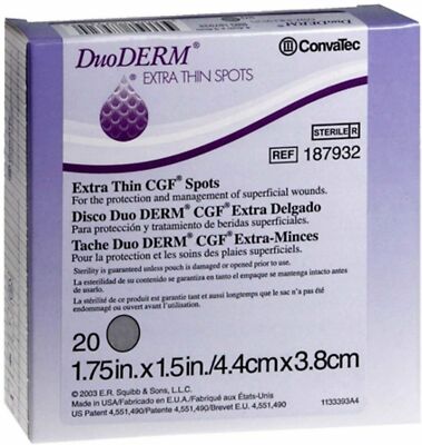 DuoDERM Extra Thin CGF Spots 1.75inX1.5in for Superficial Wounds 20 Ea ...