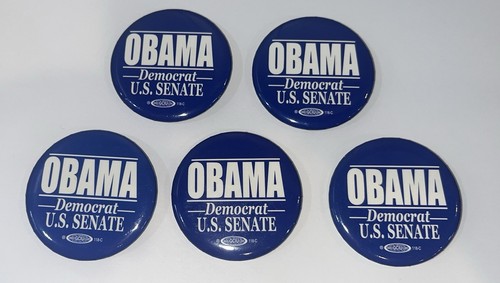 Lot Of 5 Rare Early Career Barack Obama Democrat U.S. Senate Pinback ...
