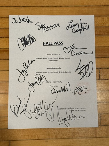 Hand Signed Hall Pass Movie Script Cover Owen Wilson Jason Sudeikis COA ...