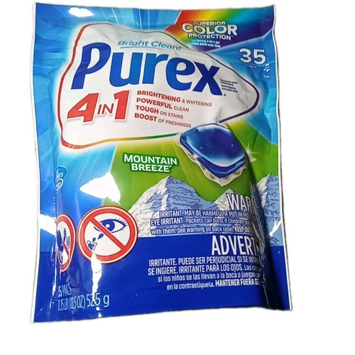 One Pack Of Purex 4-in-1 Laundry Detergent, Mountain Breeze, 35Pacs 1. ...