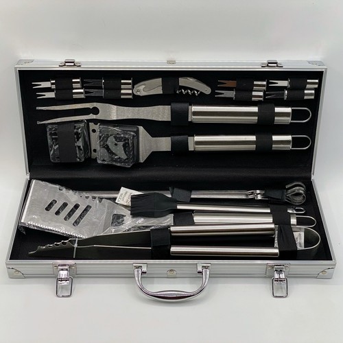 Hard Rock Hotel & Casino Tulsa BBQ Grilling Tool Set 18 Pc w/ Aluminum ...