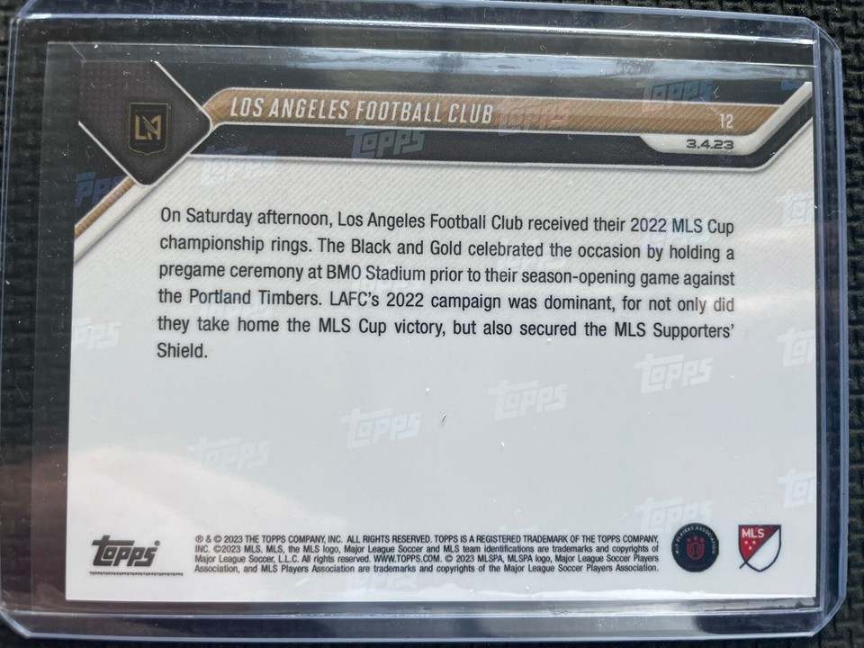 2023 TOPPS NOW MLS #12 LOS ANGELES FOOTBALL CLUB LAFC Purple Parallel 5 ...