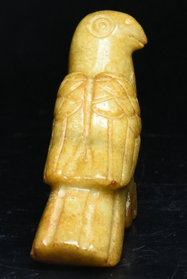 9cm China Hongshan Culture Old Jade Carving Animal Eagle Bird Amulet ...