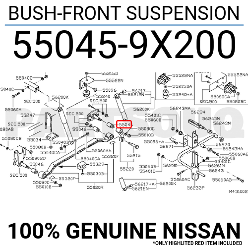 550459X200 Genuine Nissan BUSH-FRONT SUSPENSION 55045-9X200 | eBay