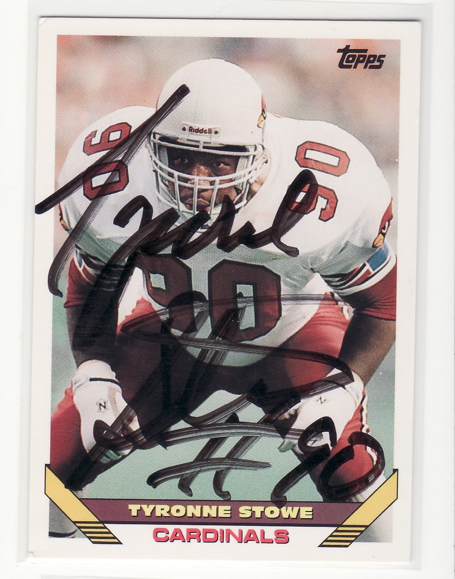 TYRONNE STOWE ARIZONA CARDINALS RUTGERS UNIVERSITY AUTOGRAPHED CARD | eBay