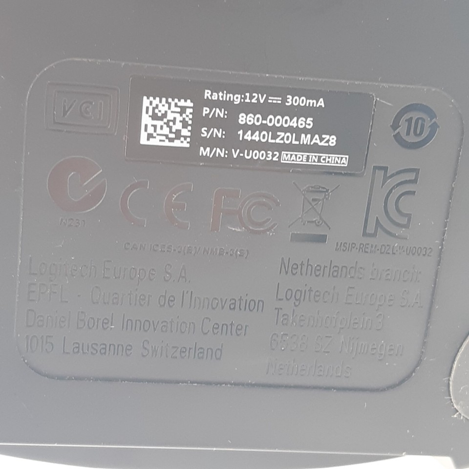 HD Conference Camera V-U0032 Logitech 10x Zoom Webcam 1920x1080 No PSU ...