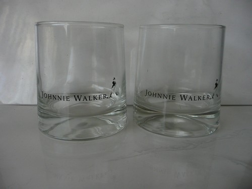 2pcs different Johnnie Walker glass black letters whisky label logo ...
