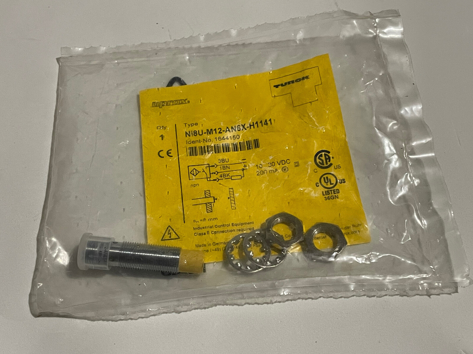 10-30VDC For TURCK Ni8U-M12-AP6X-H1141 1644140 Inductive Proximity ...