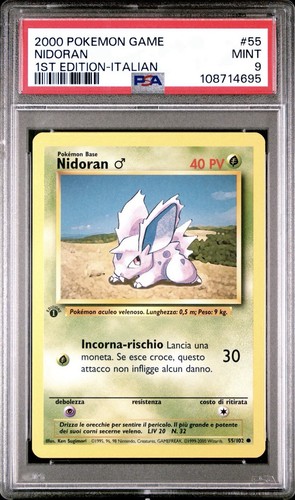 2000 Pokemon ITALIAN 1st Edition Base Set Nidoran 55/102 PSA 9 MINT | eBay