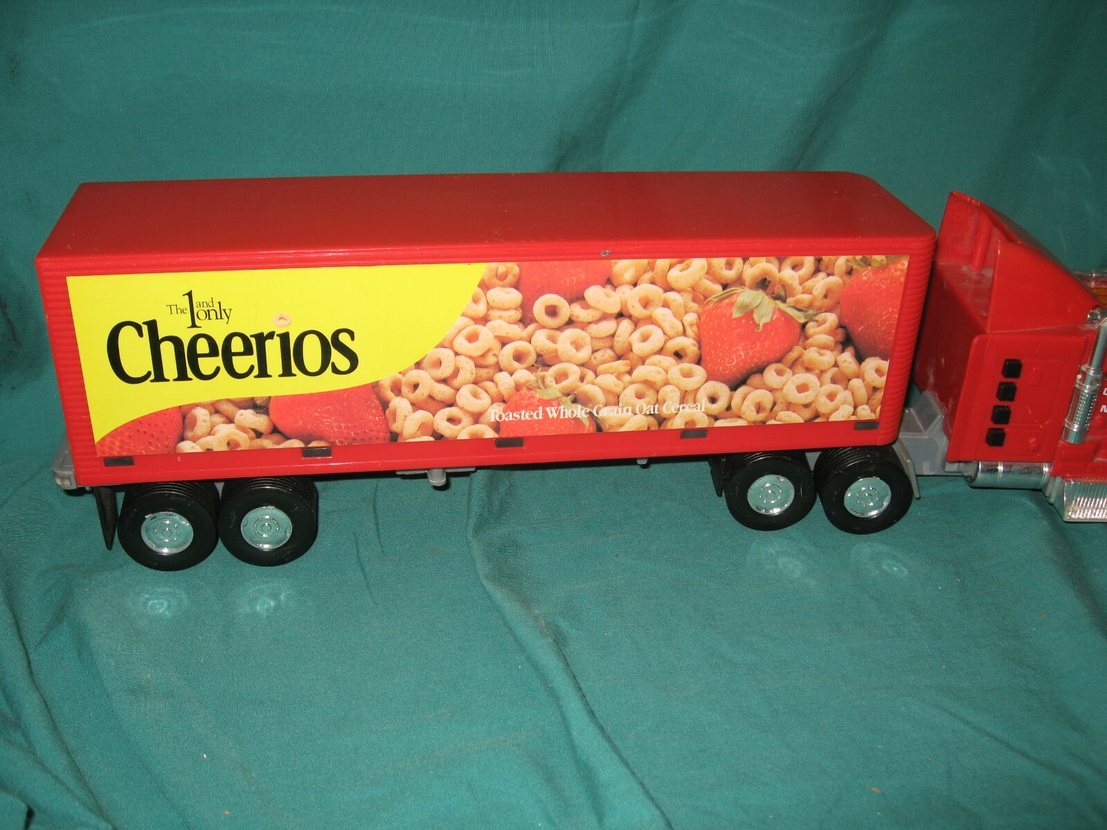 Vintage Cheerios cereal 22" Plastic red Toy Semi Freight Truck Funrise ...